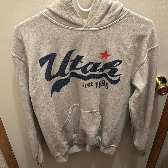 Gildan | Tops | Utah Grey Hoodie | Poshmark